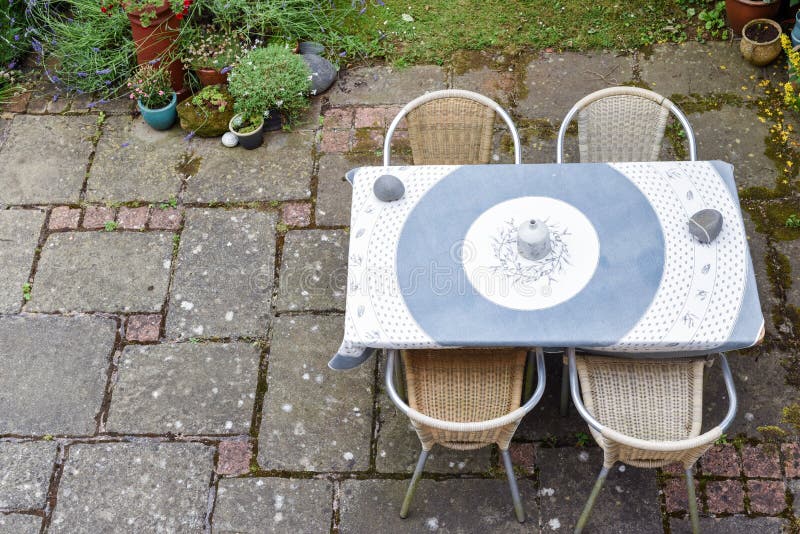 Rustic Style Garden Patio Area with Table and Chairs for Outdoors ...