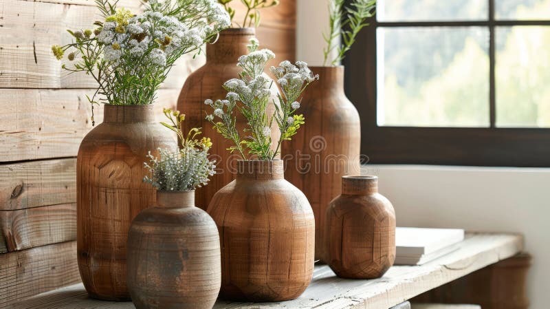 Rustic Style Vase Assortment Stock Illustration - Illustration of ...