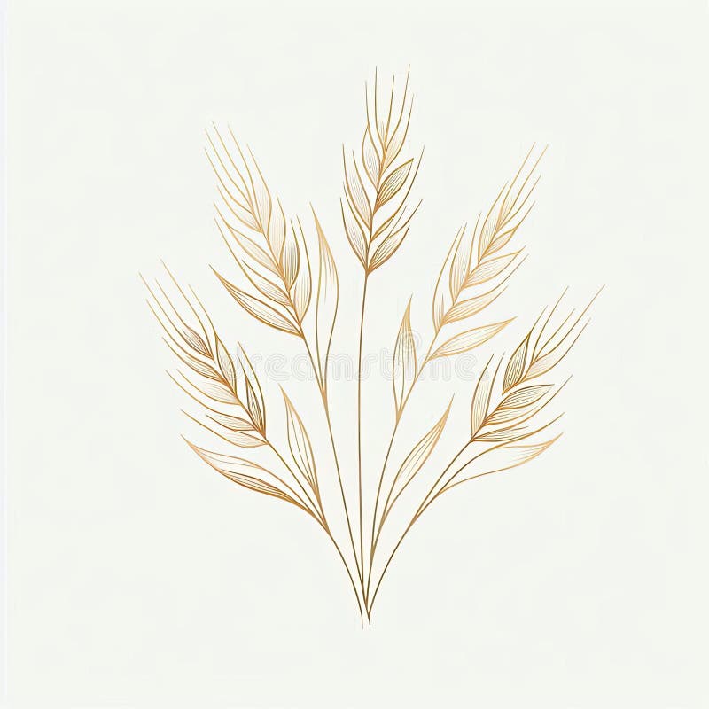 Rustic Style Wheat Symbol in Triangle Stock Illustration - Illustration ...