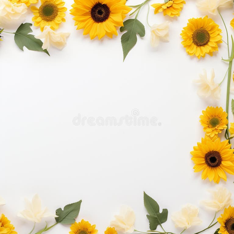 Rustic sunflower border stock illustration. Illustration of stephanotis ...