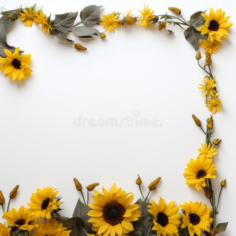 Rustic sunflower border stock illustration. Illustration of flora ...