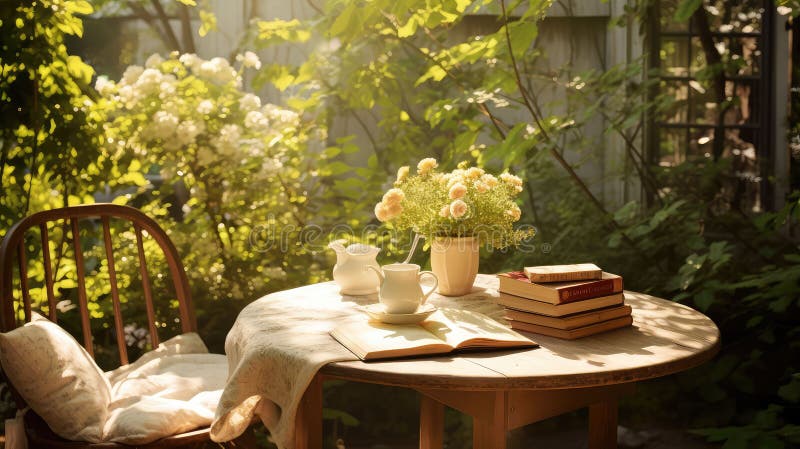 Rustic sunny table stock illustration. Illustration of comfort - 336179547