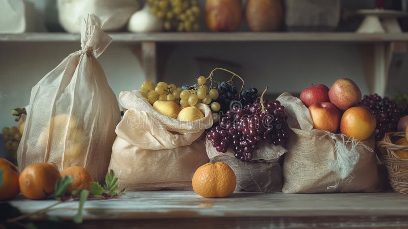Rustic and Sustainable Food Packaging with Fresh Harvest. Generative AI ...