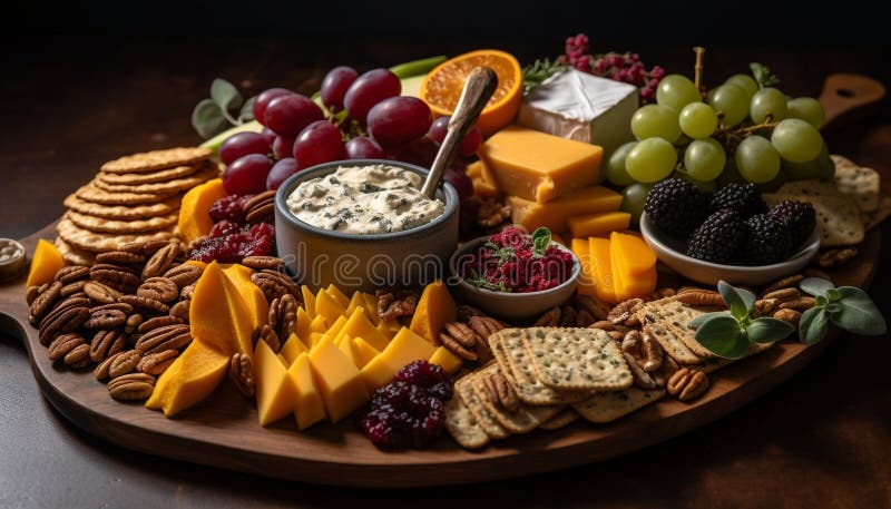 Rustic Table, Abundant Variety, Gourmet Indulgence Composition ...