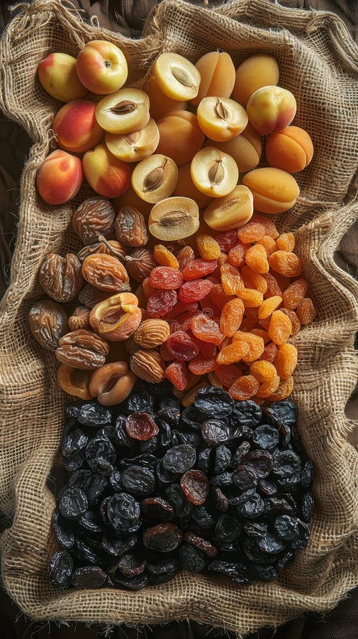 A Rustic Table Adorned with Assorted Dried Fruits Prepared for Making ...