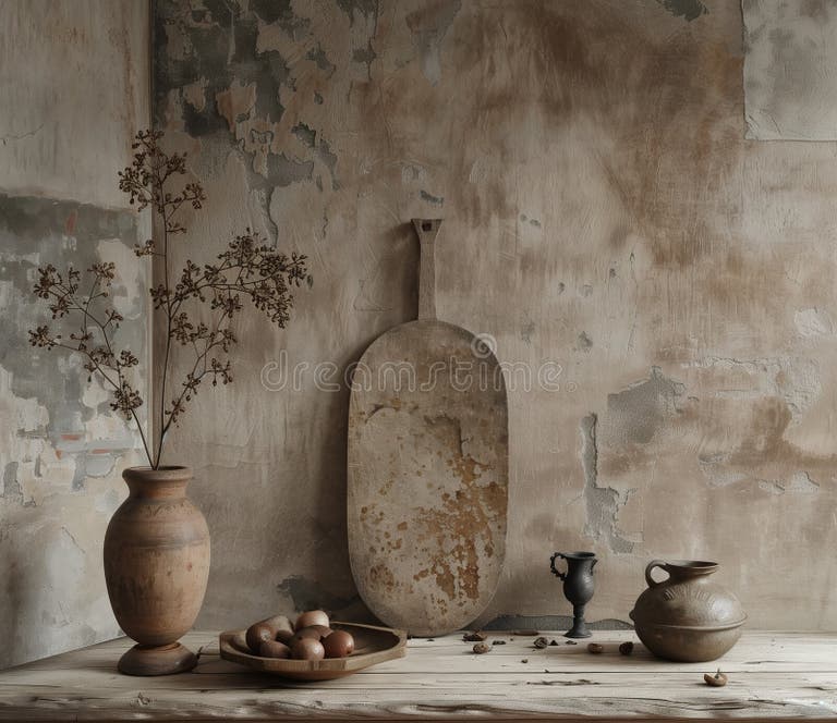 Modern Interior Design with Rustic Decor and Natural Elements Stock ...