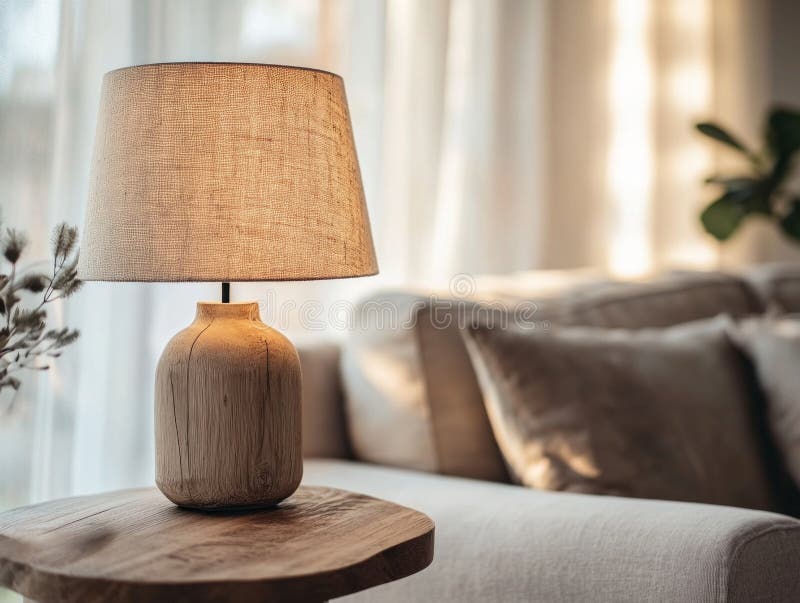 Rustic Table Lamp Glow, Cozy Home Decor, Relaxing Interior, Minimalist ...