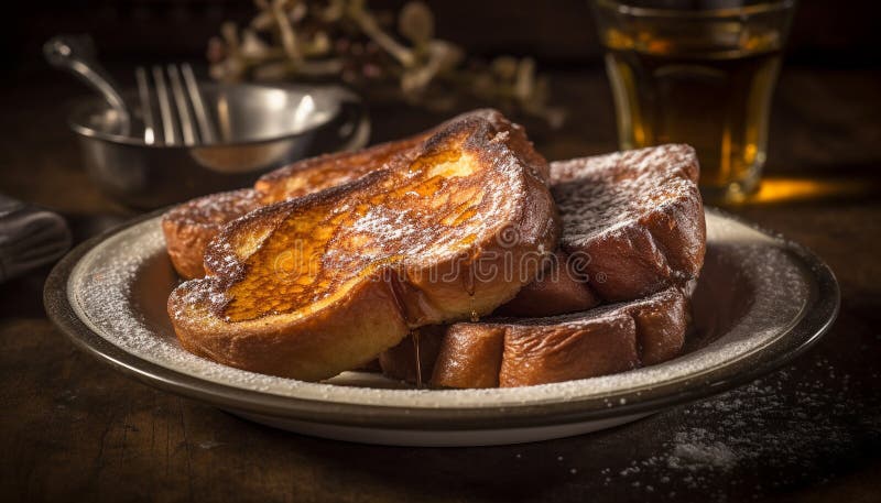 A Rustic Table Piled High with Grilled Meat and Bread Generated by AI ...
