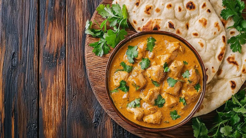 On a Rustic Table, Serving Comfort Food, is a Bowl of Curry with ...
