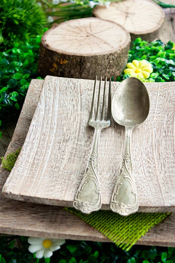 Rustic table setting stock photo. Image of antique, flower - 28767488