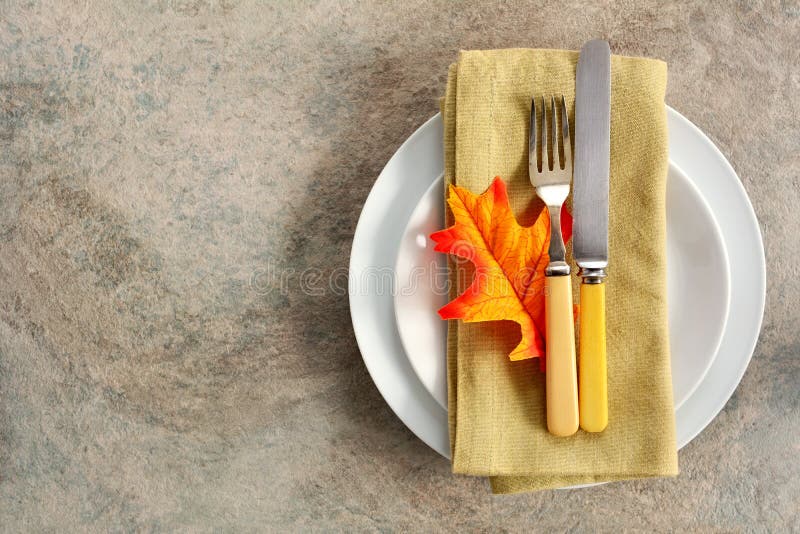 Rustic Table Setting with Copy Space Stock Image - Image of setting ...