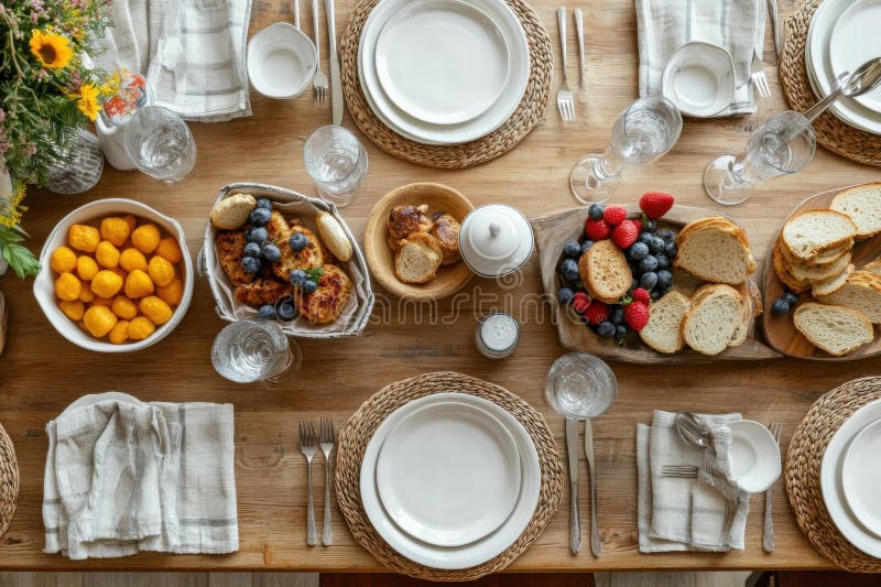 Rustic Table Setting, an Elegant Feast Stock Image - Image of home ...