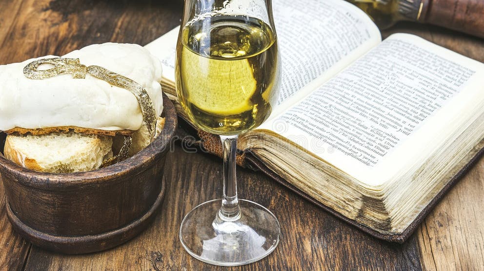 Rustic Table Wine, Bread, Olives, Book, Still Life Stock Image - Image ...