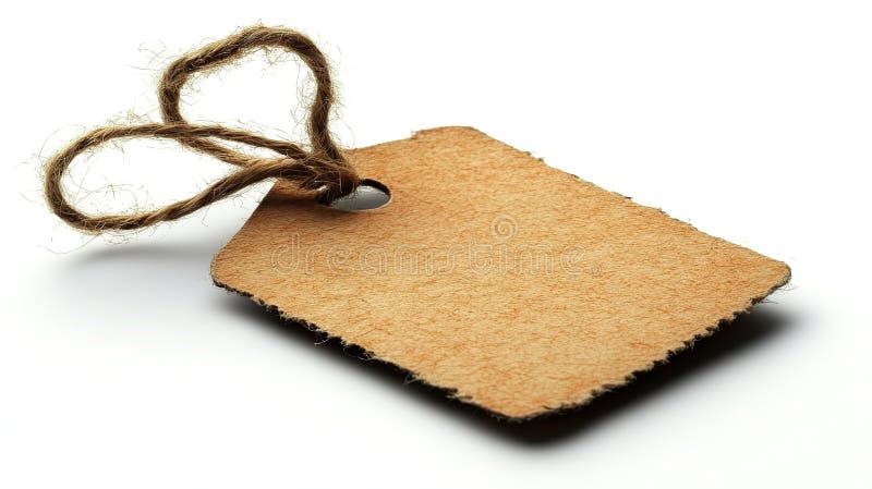 Rustic Tag, Twine, Blank, Isolated, White Background, Marketing Stock ...