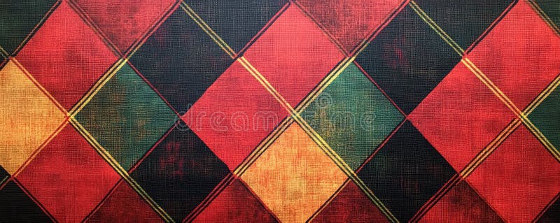 Rustic Tartan Fabric Pattern Featuring Red and Green Diamond Shapes ...