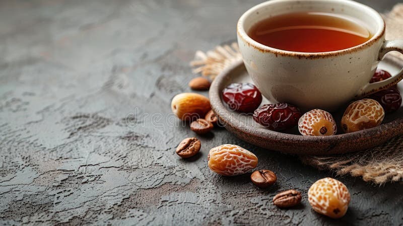 Rustic Tea and Dates stock illustration. Illustration of plate - 318816891