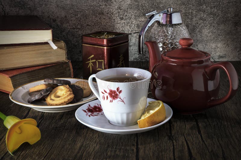Rustic Tea Service stock photo. Image of biscuit, sweetener - 250104138