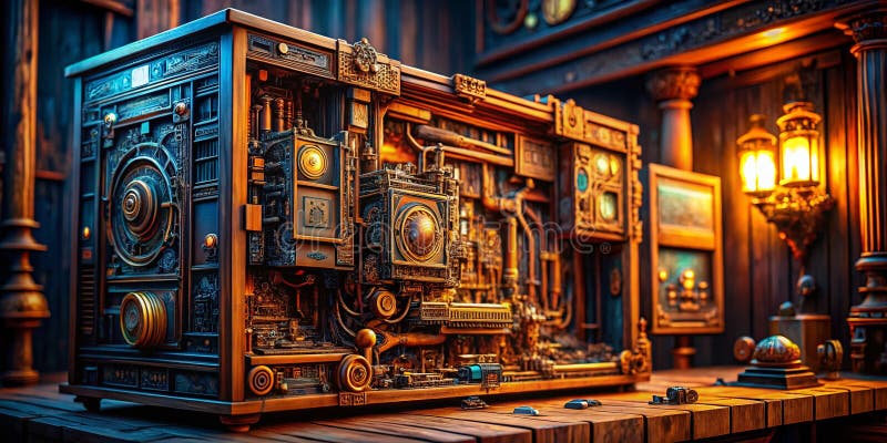 Rustic Tech Aesthetic a Stunning Wooden Computer Portrait Capturing the ...