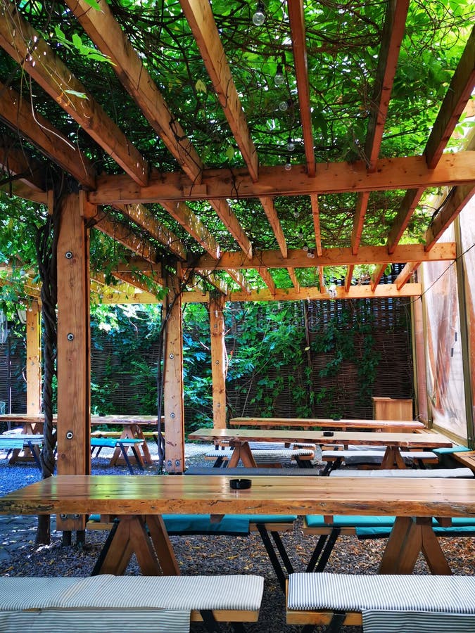 Rustic Terrace with Vegetation on Top Stock Image - Image of tourism ...