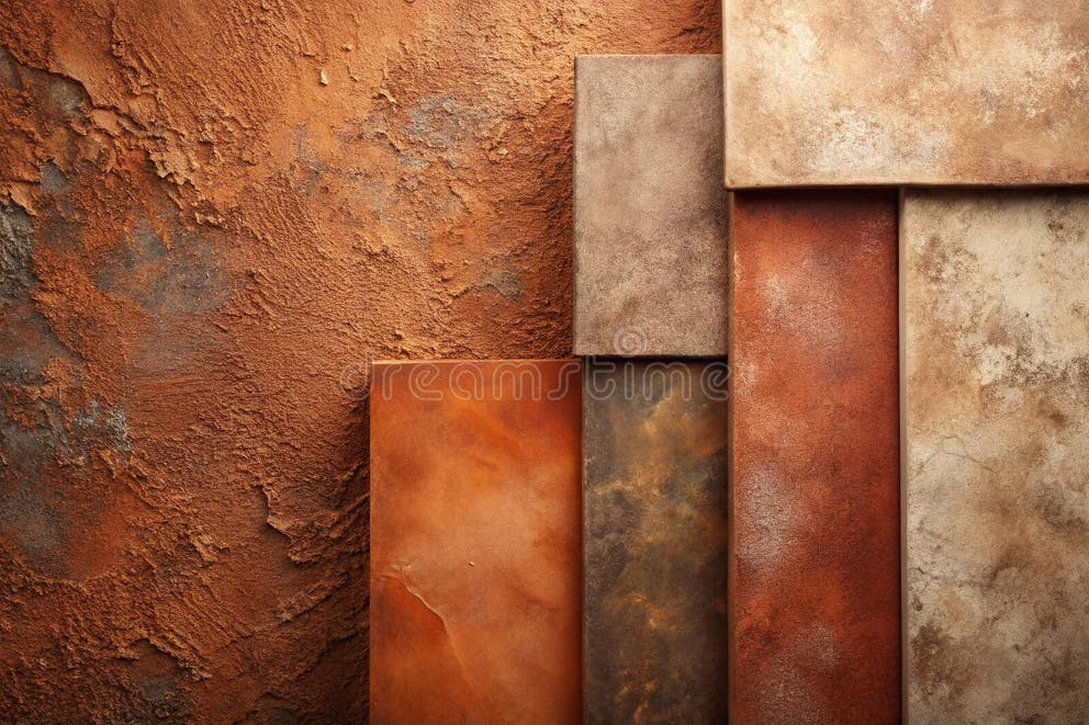 Rustic Terracotta Plaster Samples Exploring Layered Earthy Textures for ...
