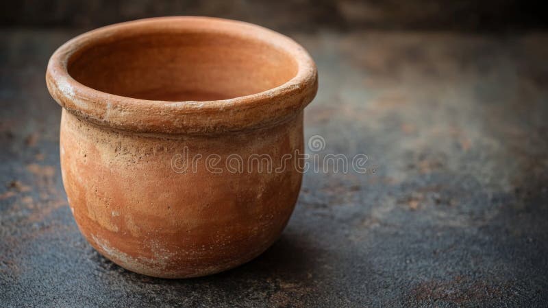 A Rustic Terracotta Pot on a Rough Surface Stock Illustration ...