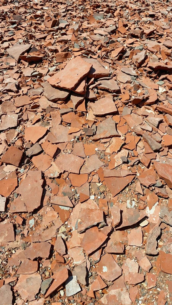 Rustic Terracotta Pottery Shards with Weathered Surfaces Stock ...