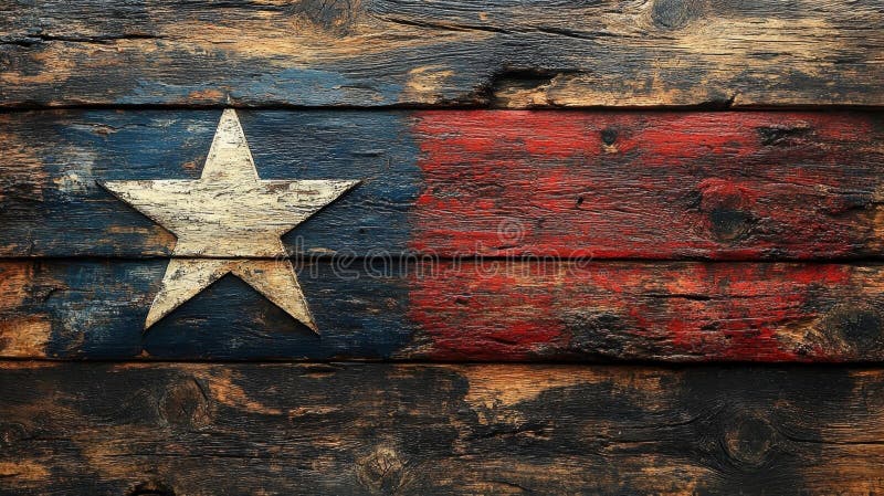 Rustic Texas Flag Painted on Wooden Surface Stock Illustration ...