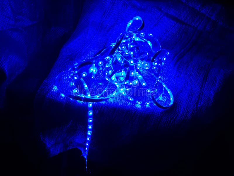 Rustic Texture with Blue Led Light Tape on Stock Image - Image of blue ...