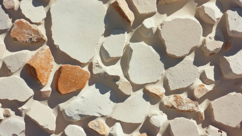 Rustic Texture of Mud Wall with Embedded Stones for Architectural Design Stock Illustration ...
