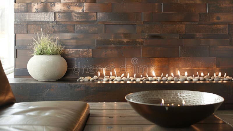 Rustic Textured Wall Panel in Modern Decor Stock Illustration ...