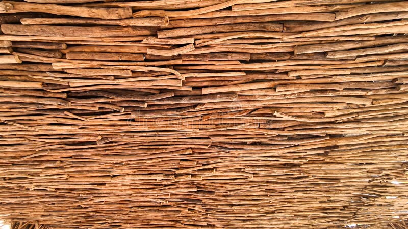 Rustic Wooden Stick Ceiling Stock Photo - Image of rustic, roof: 391116742