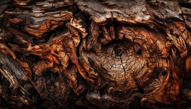 Rustic Timber Backdrop with Weathered Tree Trunk Generated by AI Stock ...
