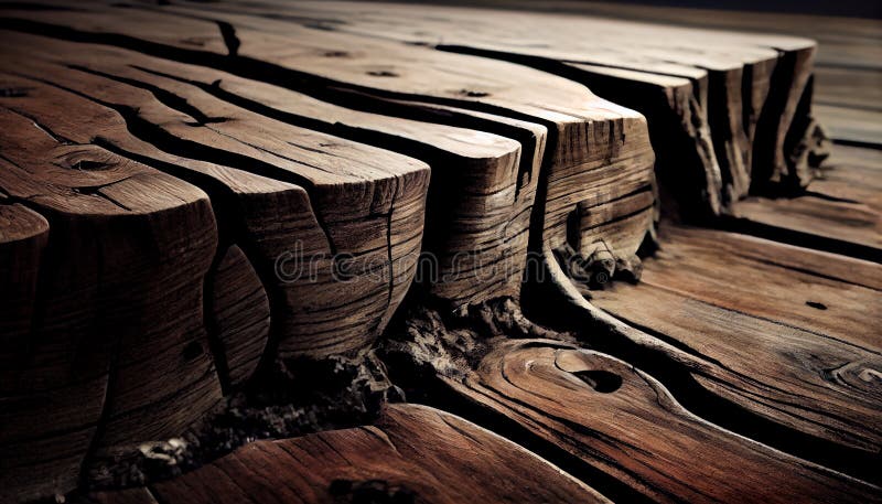 Rustic Timber Plank Table, Perfect for Outdoors Generated by AI Stock ...