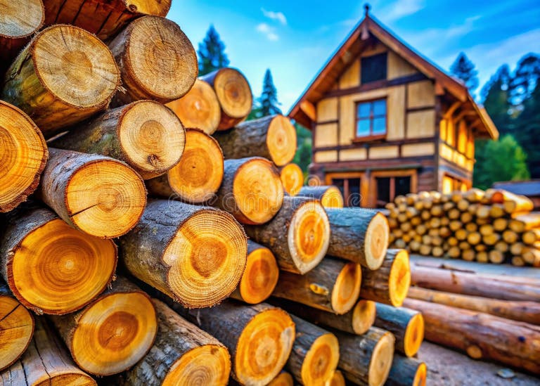 Rustic Timber Stack Strong Beautiful and Ready for Your Next House ...