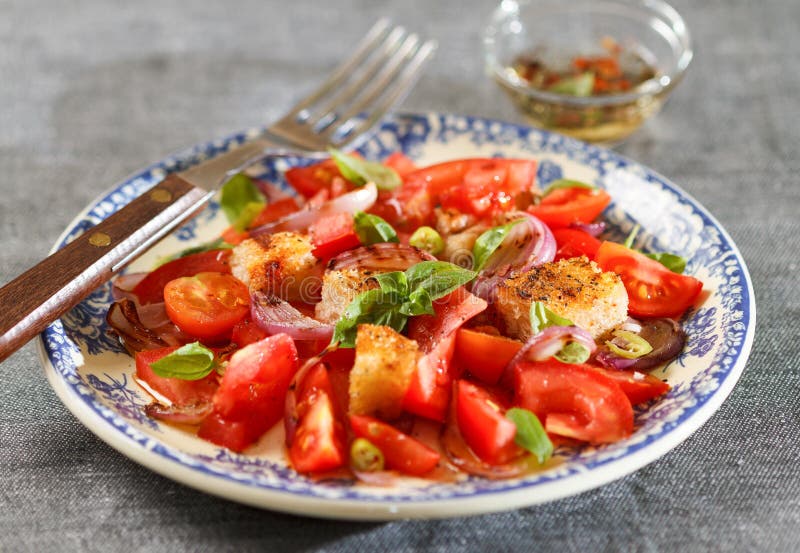 Rustic tomatoes salad stock image. Image of diet, italian - 32260971