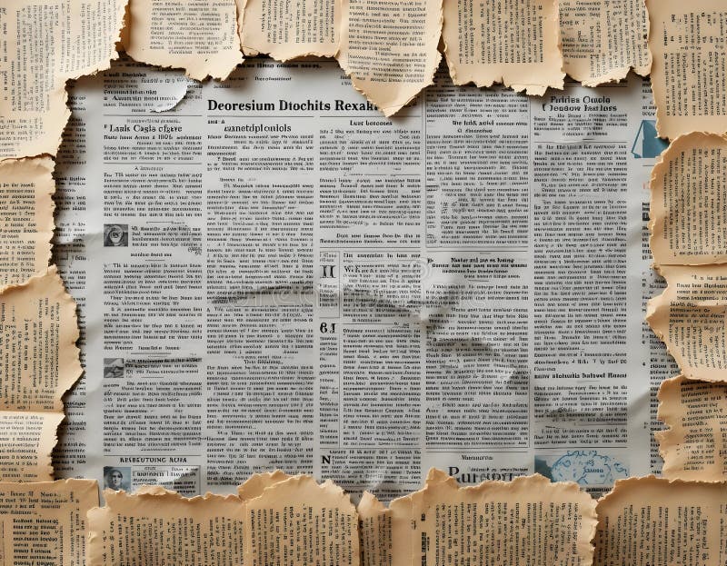 Rustic Torn Newspaper Border for Vintage Design Projects Stock ...