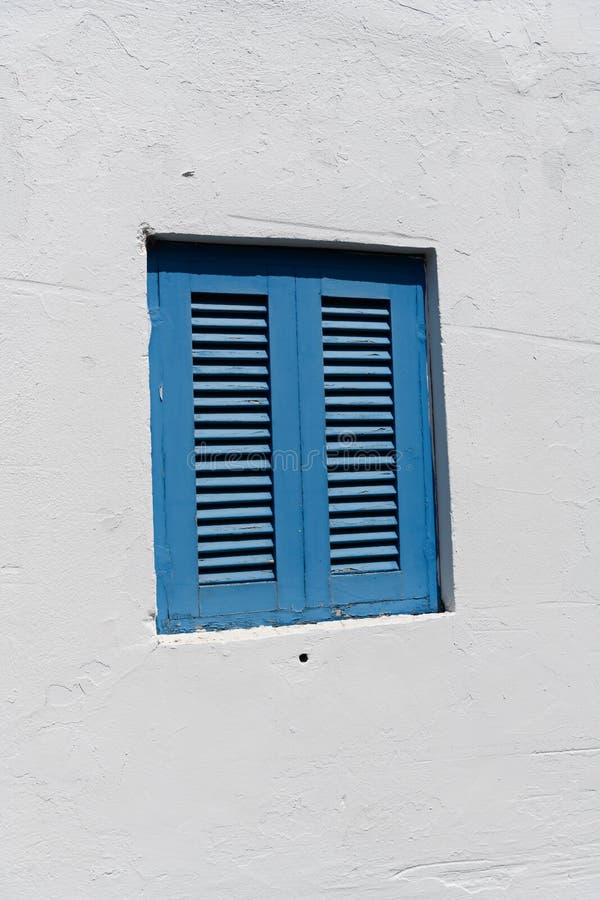Rustic Traditional Blue Window Shutters Stock Image - Image of design ...