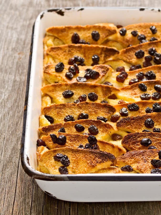Rustic Traditional British Bread and Butter Pudding Stock Image - Image ...