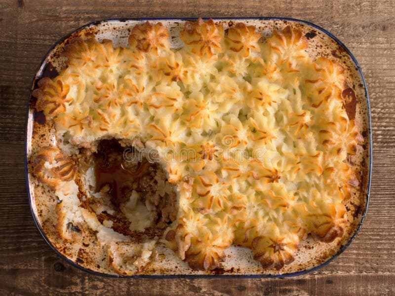 Rustic Traditional British Shepard Pie Stock Image - Image of baked ...