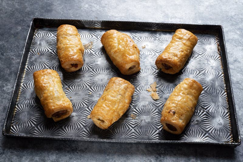 Rustic Traditional English Sausage Roll Stock Image - Image of roll ...