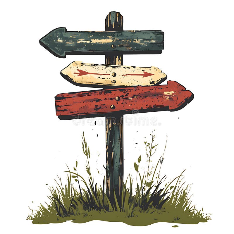 Rustic Trail Sign for Nature Exploration Stock Illustration ...