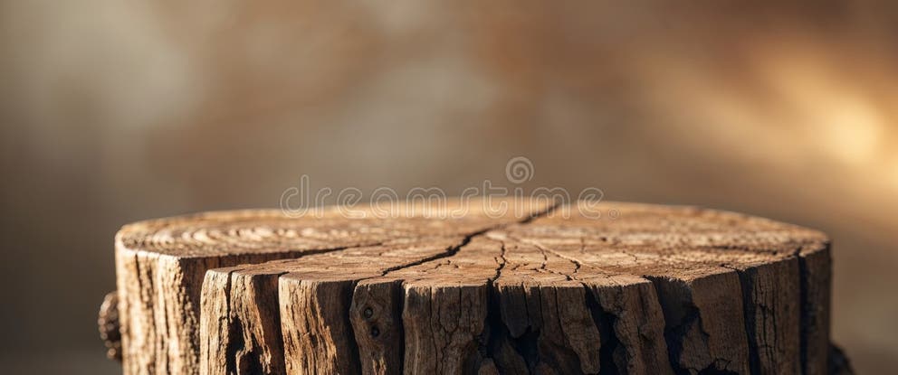 Rustic Tree Stump Side Table Nature Wood Texture. Stock Image - Image ...