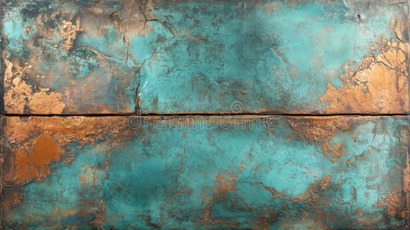 Rustic Turquoise and Copper Metal Texture Background Stock Illustration ...