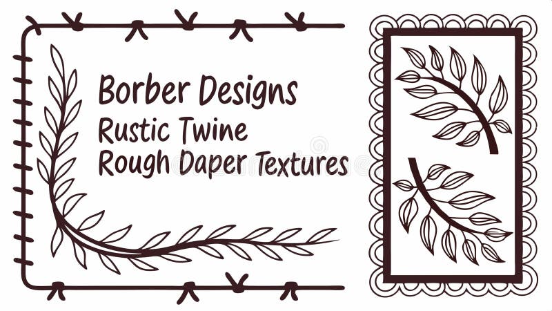Rustic Twine Border Design, Barber Shop Style Frame Vector Design ...