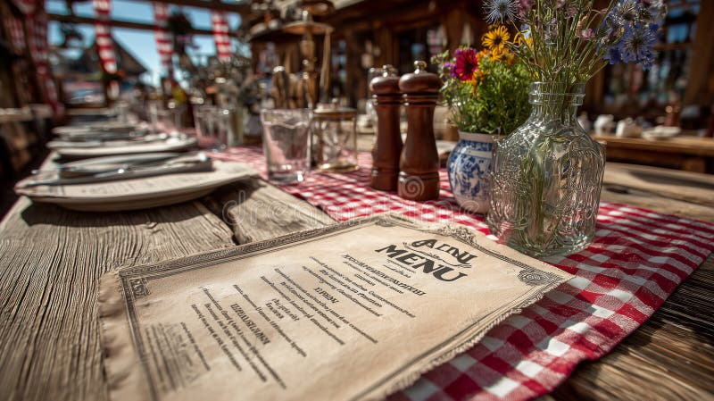 Rustic Tyrolean Restaurant Table Set for a Delicious Alpine Meal ...