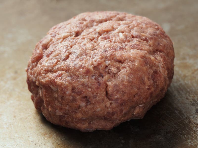 Rustic Uncooked Hamburger Patty Stock Image - Image of horizontal, meat ...