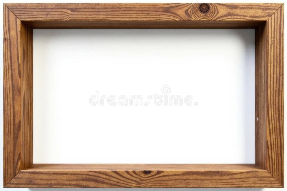 Rustic, Unfinished Square Wooden Frame, Isolated , Dark Wood, Element ...