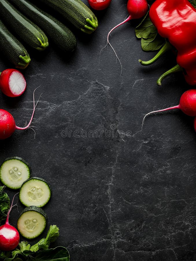 Rustic Vegetable Mix with Text Space Stock Illustration - Illustration ...