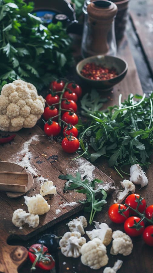 Rustic Vegetable Preparation on Wooden Table,. AI Generated Stock ...