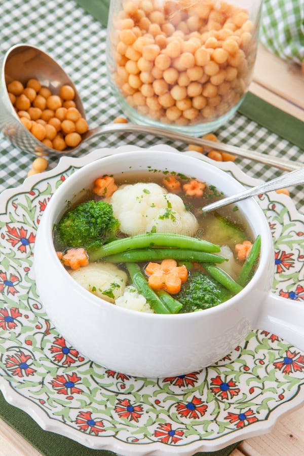 Rustic vegetable soup stock image. Image of food, spicy - 77974379